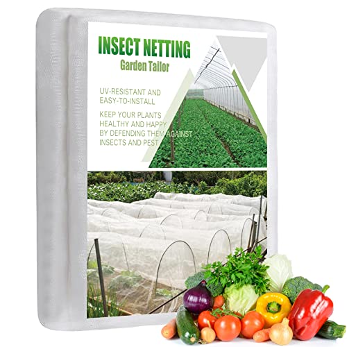 Garden Insect Netting Pest Barrier: 10'x25' Bug Netting for Garden Protection Mosquito Net Fine Mesh Cicada Tree Net Greenhouse Row Cover for Crops Plants Vegetables Flowers Fruits Silver