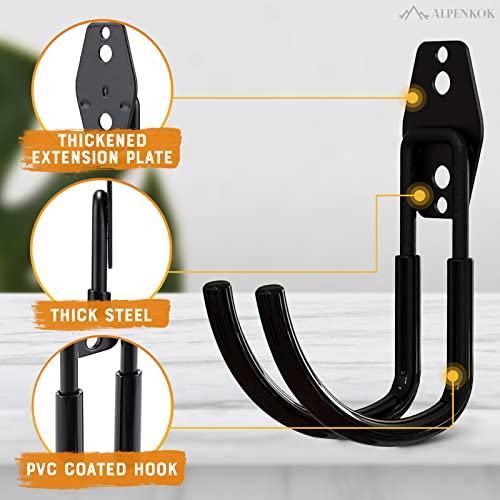 Wall Mounted Garden Hose Hanger - Hose Hanger Wall Mount Hook Heavy Duty Hook Water Hose Storage - Cord Hanger Rack Bracket Bracing Organizer Garden Hose Storage Pipe Hook Metal Hanger ALPENKOK