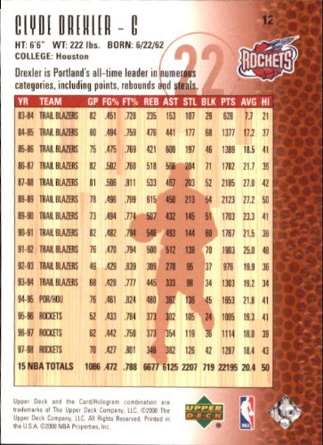 2000 Upper Deck Century Legends Basketball Card #12 Clyde Drexler