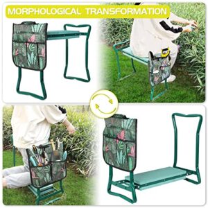 Asgens Garden Kneeler and Seat Stool with Large Tool Pocket and Soft Kneeling Pad Heavy Duty Garden Foldable Bench for Gardening Lovers