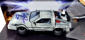 christopher lloyd signed”back to the future 2″ 1:24 delorean bas # wk69104