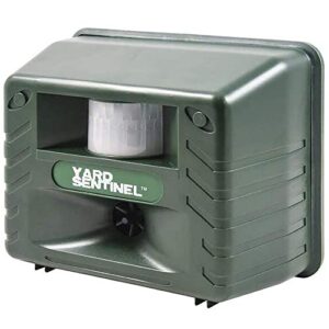 yard sentinel outdoor ultrasonic animal repeller with motion sensor, adjustable volume, waterproof, extension cord, powerful repel for squirrel, raccoon, skunk, rabbit, fox, deer, etc