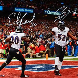 Ray Lewis Ed Reed Autographed Baltimore Ravens 16x20 HM EZ Photo -Beckett W Hologram White