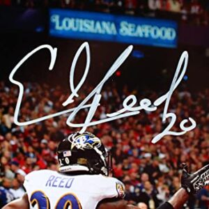 Ray Lewis Ed Reed Autographed Baltimore Ravens 16x20 HM EZ Photo -Beckett W Hologram White