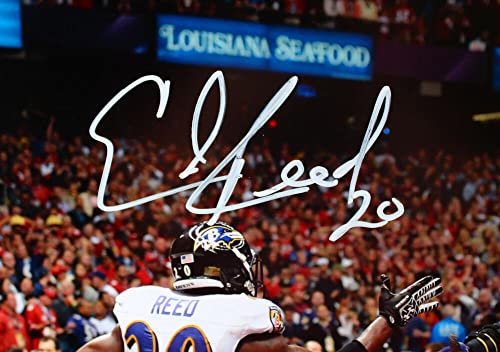 Ray Lewis Ed Reed Autographed Baltimore Ravens 16x20 HM EZ Photo -Beckett W Hologram White