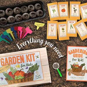 DIY Gardening Kit For Kids Girls & Boys of All Ages | Fun Craft Activity Kids Plant Growing Kit| Learn How to Grow Your Own Vegetables & Flowers with Supplies from Grow and Make| Kids Seed Growing Kit