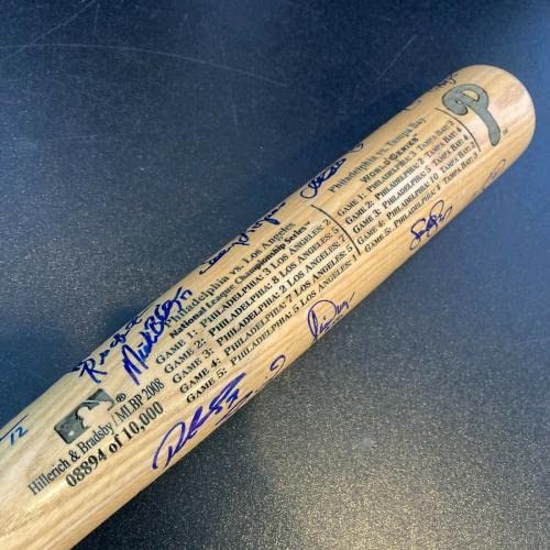 2008 Philadelphia Phillies World Series Champs Team Signed W.S. Bat JSA COA - Autographed MLB Bats