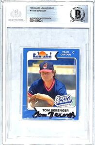 1989 super bubble major league tom berenger signed auto card beckett bas slabbed