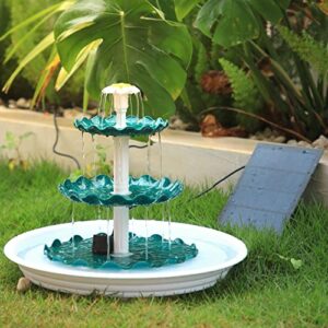 AISITIN 3 Tiered Bird Bath with 3.5W Solar Pump, DIY Solar Fountain Detachable and Suitable for Bird Bath, Garden Decoration, Outdoor Bird Feeder