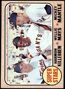 1968 topps # 490 super stars mickey mantle/willie mays/harmon killebrew twins/giants/yankees (baseball card) nm twins/giants/yankees