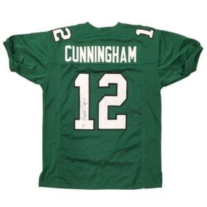 randall cunningham autographed philadelphia eagles (green #12) jersey