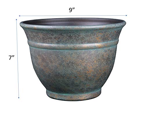 Classic Home & Garden 10509D 377R 9" Alena Planter, Weathered Copper