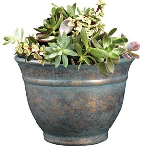 Classic Home & Garden 10509D 377R 9" Alena Planter, Weathered Copper