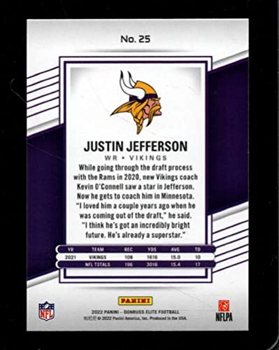 2022 DONRUSS ELITE #25 JUSTIN JEFFERSON NMMT VIKINGS