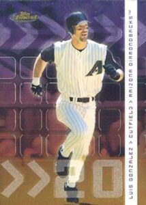 2002 finest baseball #67 luis gonzalez arizona diamondbacks official mlb trading card from the topps company