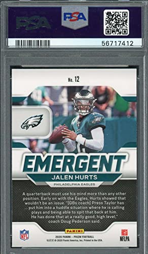 Jalen Hurts 2020 Panini Prizm Emergent Rookie Card RC #12 Graded PSA 10