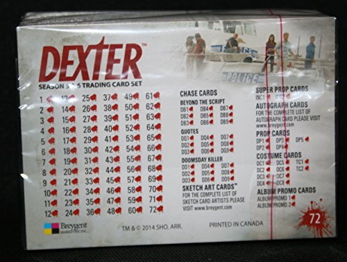 2015 Breygent Dexter Seasons 5 and 6 Trading Cards Complete Set Of 72 Base Cards Factory Sealed with Box