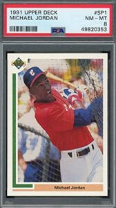 michael jordan 1991 upper deck baseball card #sp1 graded psa 8