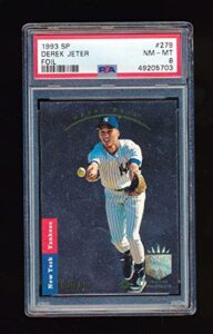 psa 8 derek jeter 1993 upper deck sp foil #279 rc rookie card *new york yankees*