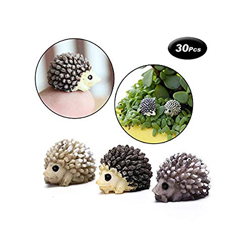 X Hot Popcorn 30 Pcs Mini Hedgehog Figurines, Miniature Moss Landscape DIY Garden Decor