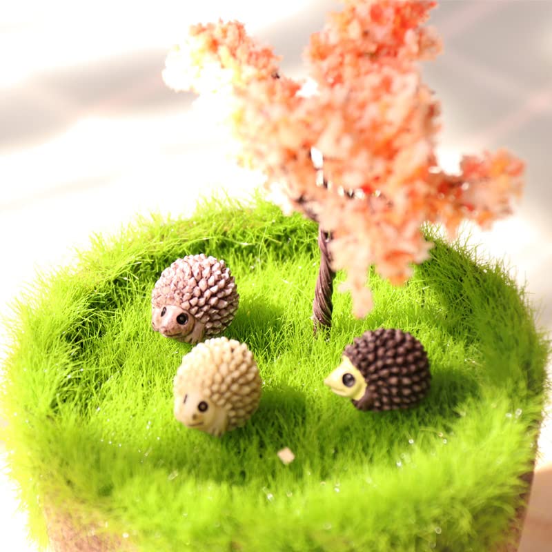 X Hot Popcorn 30 Pcs Mini Hedgehog Figurines, Miniature Moss Landscape DIY Garden Decor