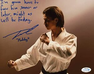 tanner buchanan”cobra kai” autograph signed ‘robby keene’ 8×10 photo acoa