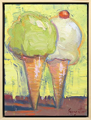 Pistachio Vanilla by Francis Livingston, Original Oil, 10.625" x 8.25" framed