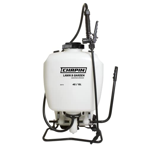 Chapin 60114 4-Gallon Poly Backpack Sprayer with 3-Stage Filtration System for Fertilizers, Herbicides, Weed Killers and Pesticides