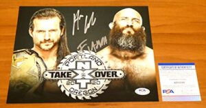 tommaso ciampa adam cole signed 8×10 pro wrestling photo with psa coa