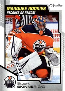 2020-21 o-pee-chee update hockey #631 stuart skinner rc rookie edmonton oilers marquee rookies official nhl trading card from upper deck series 2 box