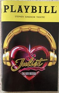 color playbill from & juliet starring lorna courtney stark sands betsy wolfe paulo szot 2022