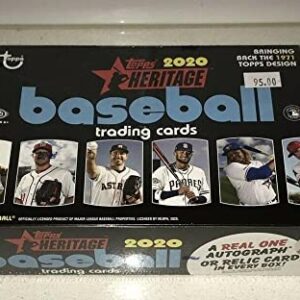 2020 Topps Heritage Baseball Factory Sealed Hobby MLB Box in classic 1971 Design 24 Packs 9 Cards Per Pack. See photo for some great possible hits Possible to be a Hot Box with a Chrome Card in every pack Amazing hits are possible. Possible Real One Autog