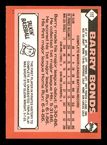 Barry Bonds Rookie Card 1986 Topps Traded #11T