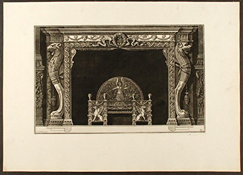 [Plate of an neo-Classical fireplace, from"Diverse maniere d'adornare i cammini ed ogni altra parte degli edifizi".