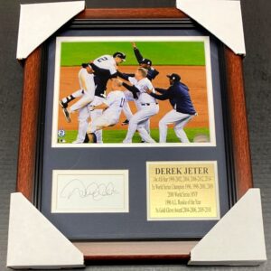 derek jeter autographed signature facsimile reprint framed 8×10 photo yankees