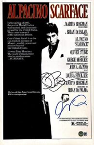 al pacino & steven bauer signed scarface 11×17 movie poster photo beckett coa