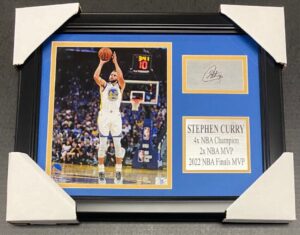 stephen curry warriors laser engraved autographed plate framed 8×10 photo