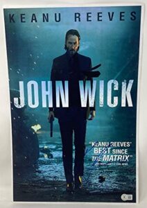 keanu reeves signed autographed john wick movie poster 12×18 beckett coa loa