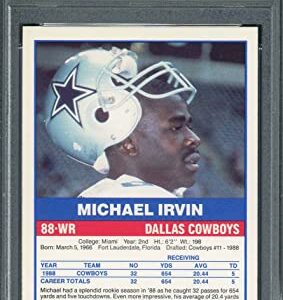 Michael Irvin 1989 Score Football Rookie Card RC #18 Graded PSA 9