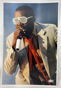 kanye west ye signed autograph 12×18 photo poster graduation rapper beckett coa