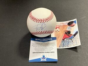 wander franco tampa bay rays autographed signed official major league baseball beckett rookie coa