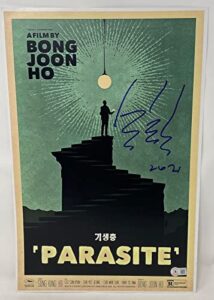 bong joon-ho signed autographed parasite movie poster 12×18 director beckett coa