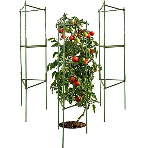 V VONTOX Garden Plant Cage Support Tomato Cage for Vertical Climbing Plants, Vegetables Cages, 3 Pack, Include Garden Ties and Nylon Cable Ties