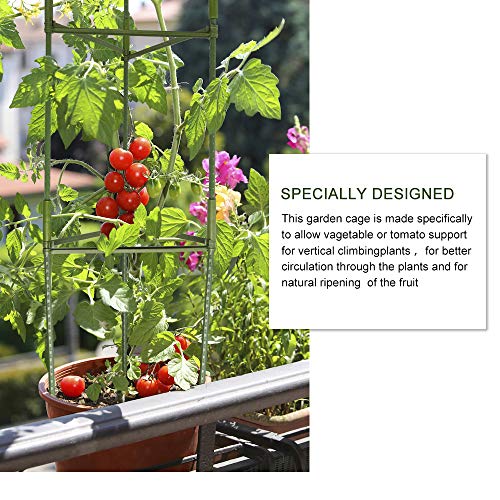 V VONTOX Garden Plant Cage Support Tomato Cage for Vertical Climbing Plants, Vegetables Cages, 3 Pack, Include Garden Ties and Nylon Cable Ties