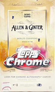 2020 topps allen & ginter chrome mlb baseball hobby box (18 pks/bx)