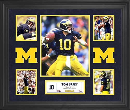 Tom Brady Michigan Wolverines Framed 5-Photo Collage - College Player Plaques and Collages