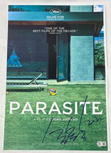 bong joon-ho signed autographed parasite movie poster 12×18 director beckett coa