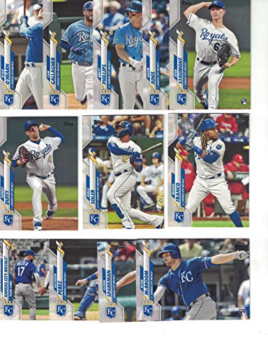 Kansas City Royals/Complete 2020 Topps Royals Baseball Team Set! (21 Cards Series 1 and 2) Plus Bonus George Brett Card!