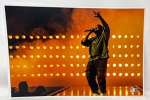 kanye west ye signed autograph 12×18 photo poster graduation rapper beckett coa