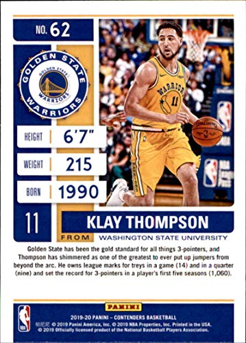 2019-20 Panini Contenders Basketball #62 Klay Thompson Golden State Warriors Basketball Card